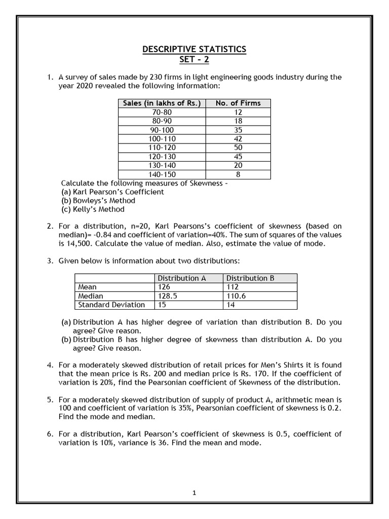 Skewness and Statistical Analysis Techniques | PDF | Skewness | Mean
