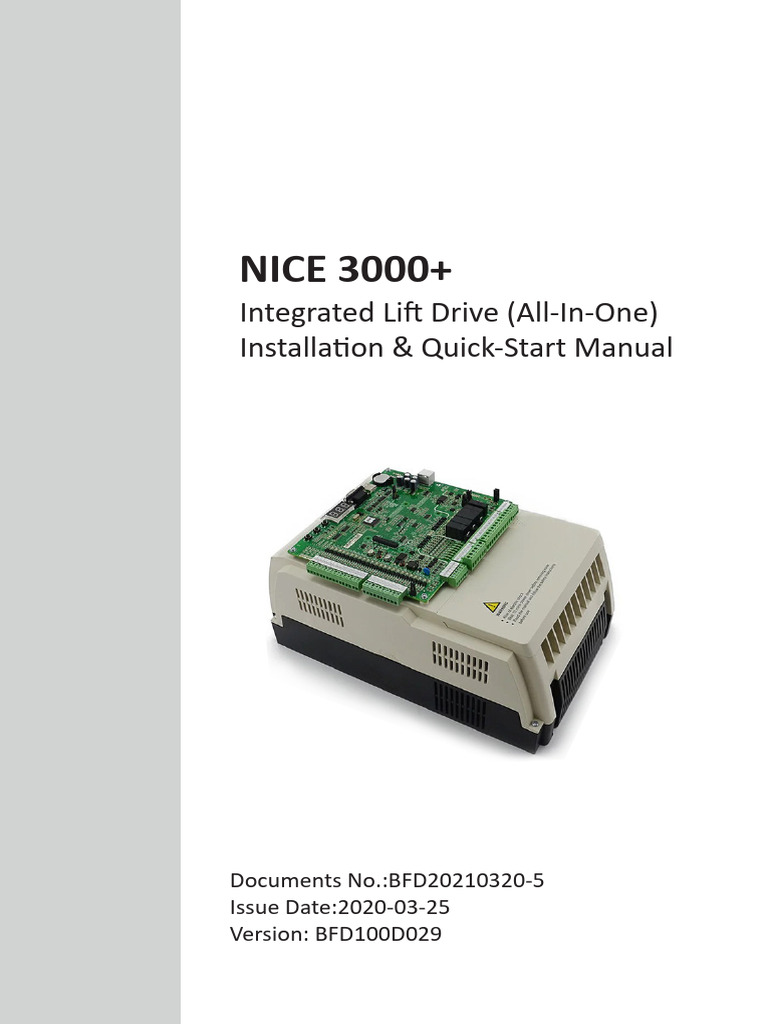 2022 NICE3000+ UserManual | PDF | Elevator | Power Supply