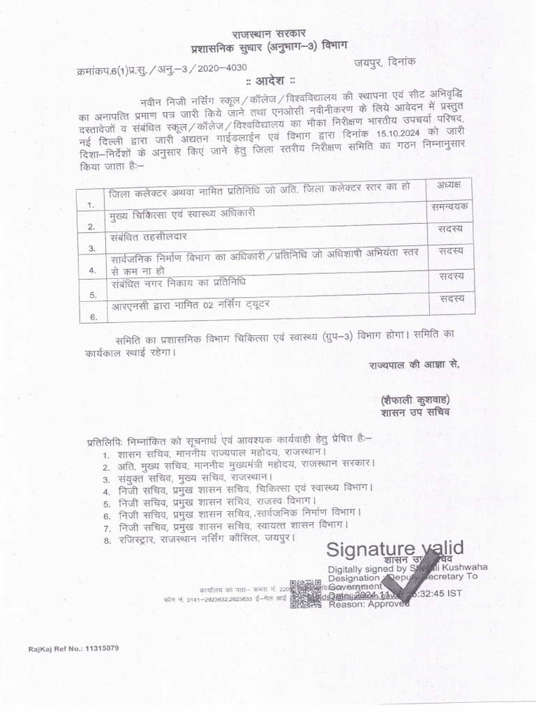 Inspection Committee Order | PDF