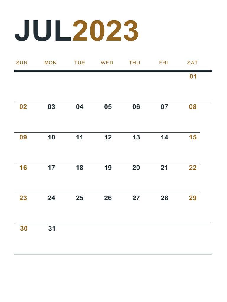 July 2023 Cal | PDF