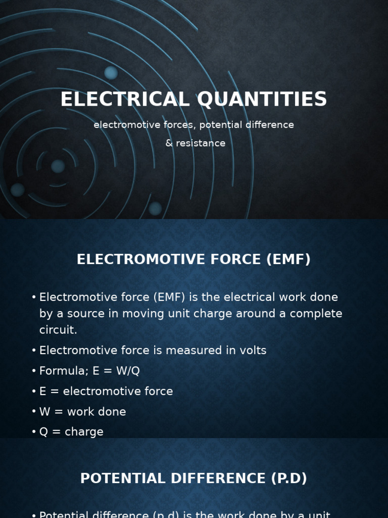 Electrical Quantities | PDF | Voltage | Series And Parallel Circuits