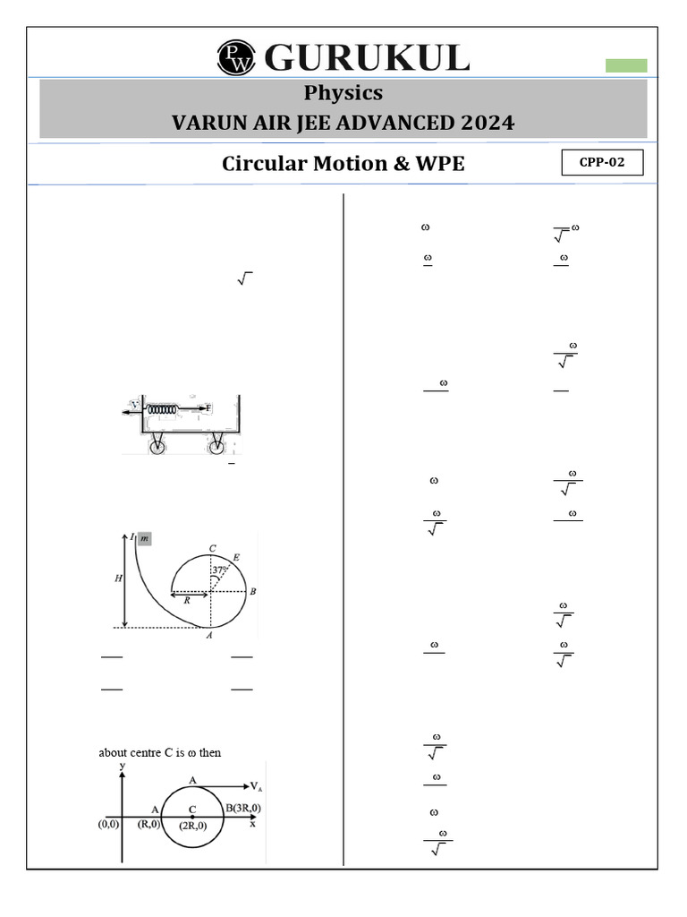 65f856483746610018e41881 - ## - Circular Motion & Work, Energy and Power CPP 02 | PDF | Force ...