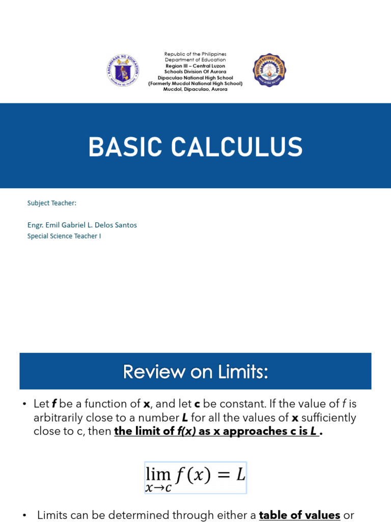 2 Basic Calculus Theorems On Limits | PDF | Function (Mathematics) | Limit (Mathematics)