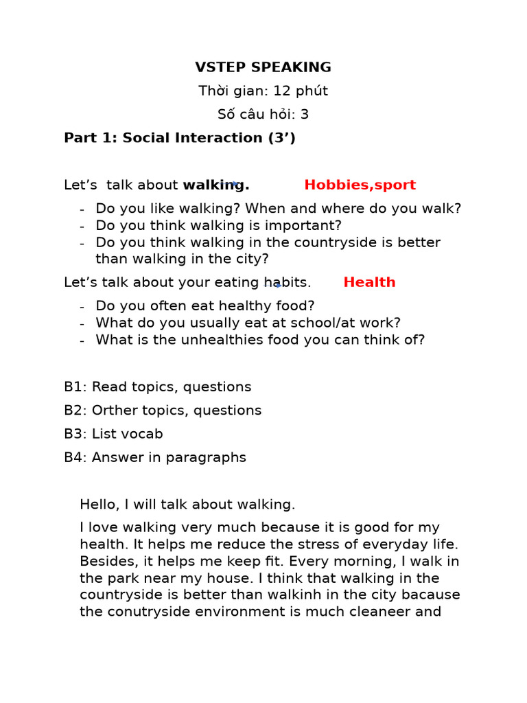 VSTEP-SPEAKING | PDF