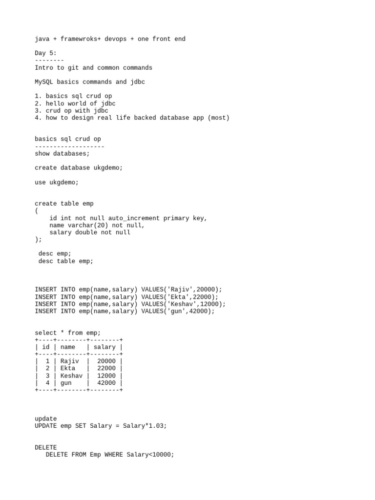 Java CRUD Operations with JDBC | PDF | Data Management | Data