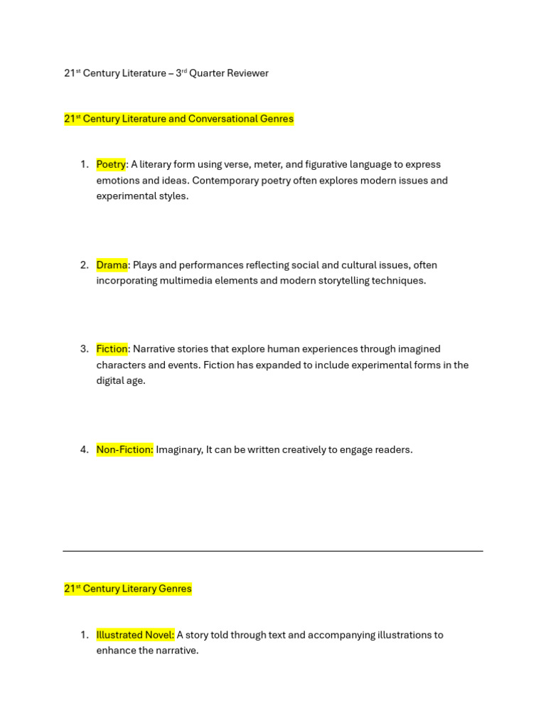 Lesson 4 21ST | PDF | Novels | Narrative
