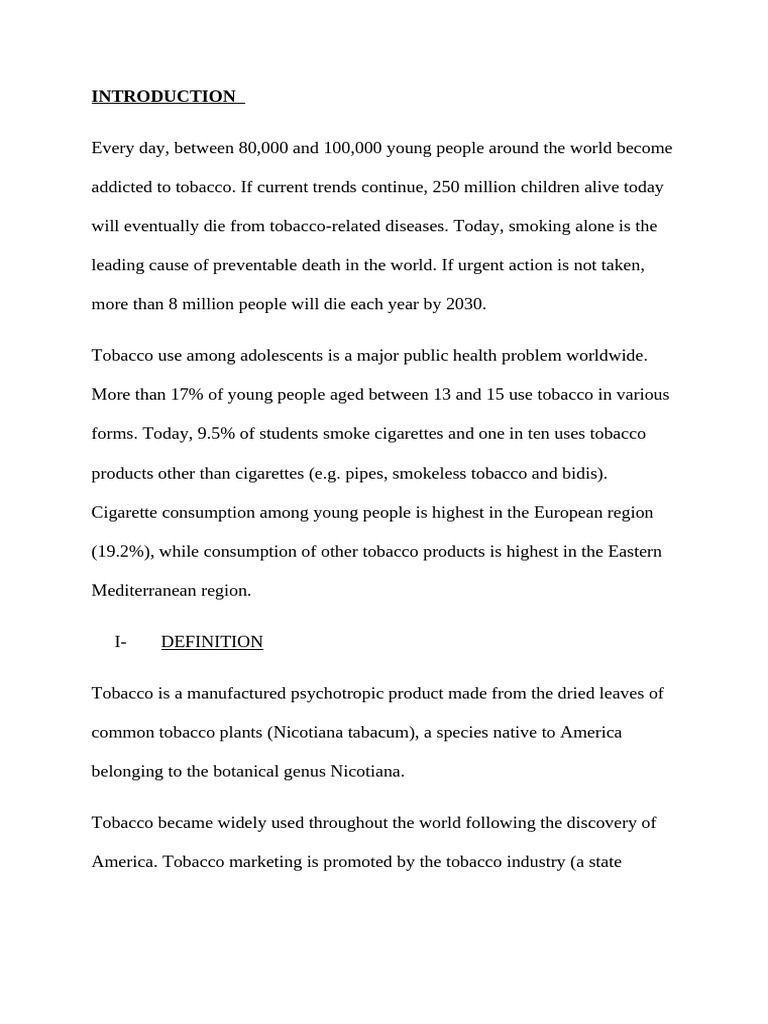 Understanding Tobacco Addiction and Effects | PDF | Smoking Cessation ...