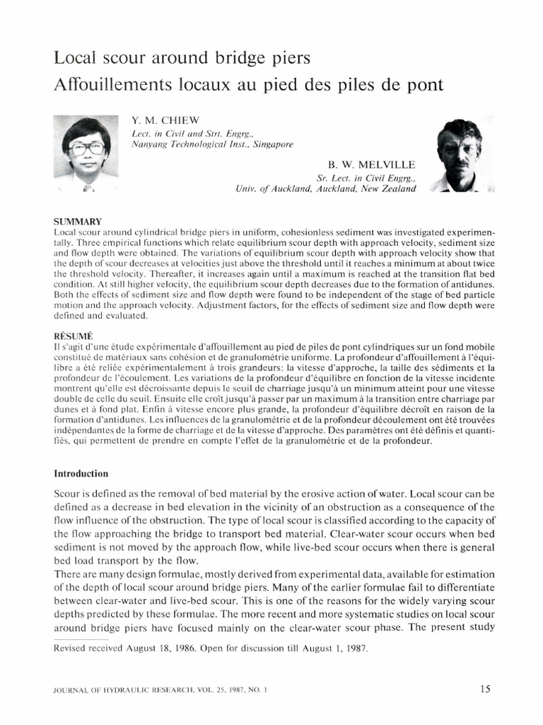 Bridge Pier Scour Analysis Study | PDF | Experiment | Earth Sciences