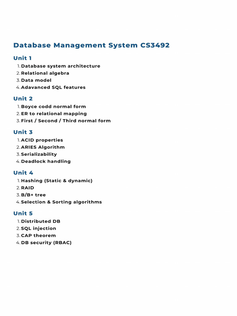DBMS Important Questions | PDF