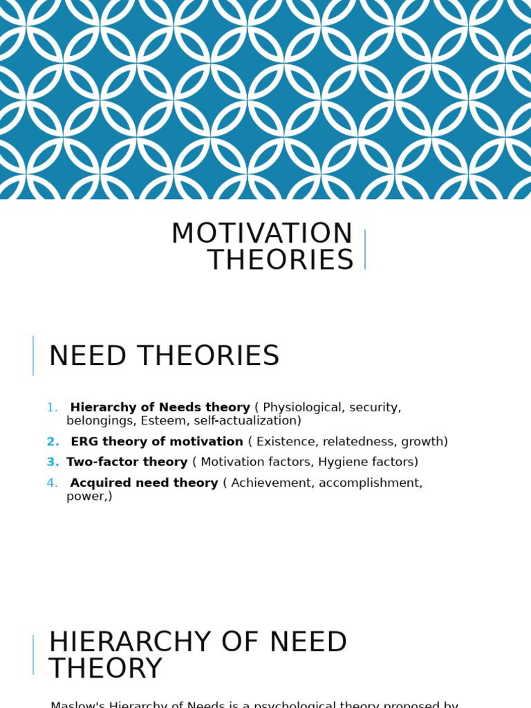 M8 Motivation (Need) Theories | PDF | Self Actualization | Motivation
