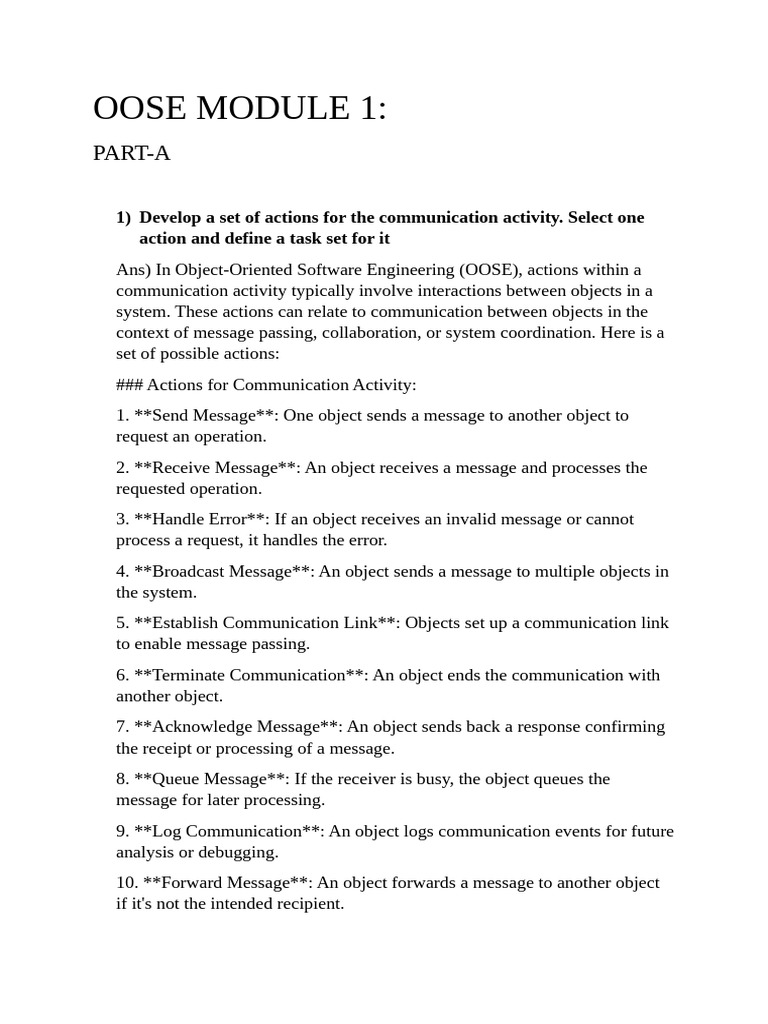 OOSE MODULE 1 Complete Solutions | PDF | Agile Software Development | Software Quality