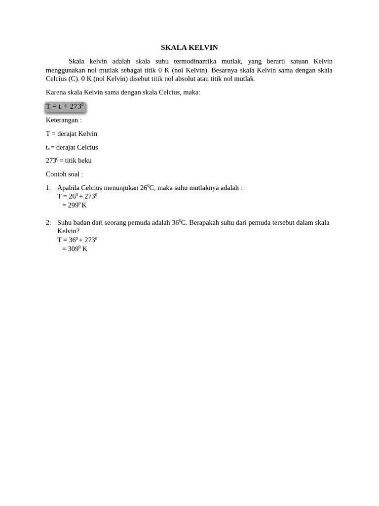 MATERI SKALA KELVIN-1 | PDF