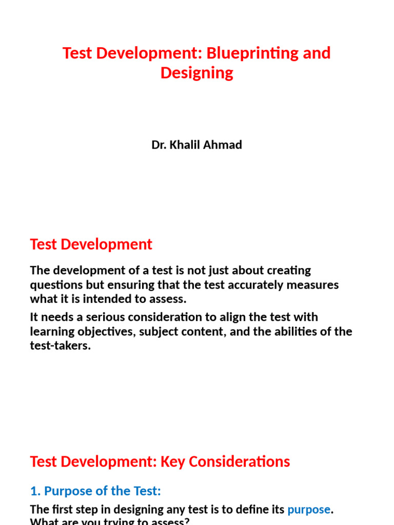 Test Development: Blueprinting Guide | PDF | Educational Assessment ...