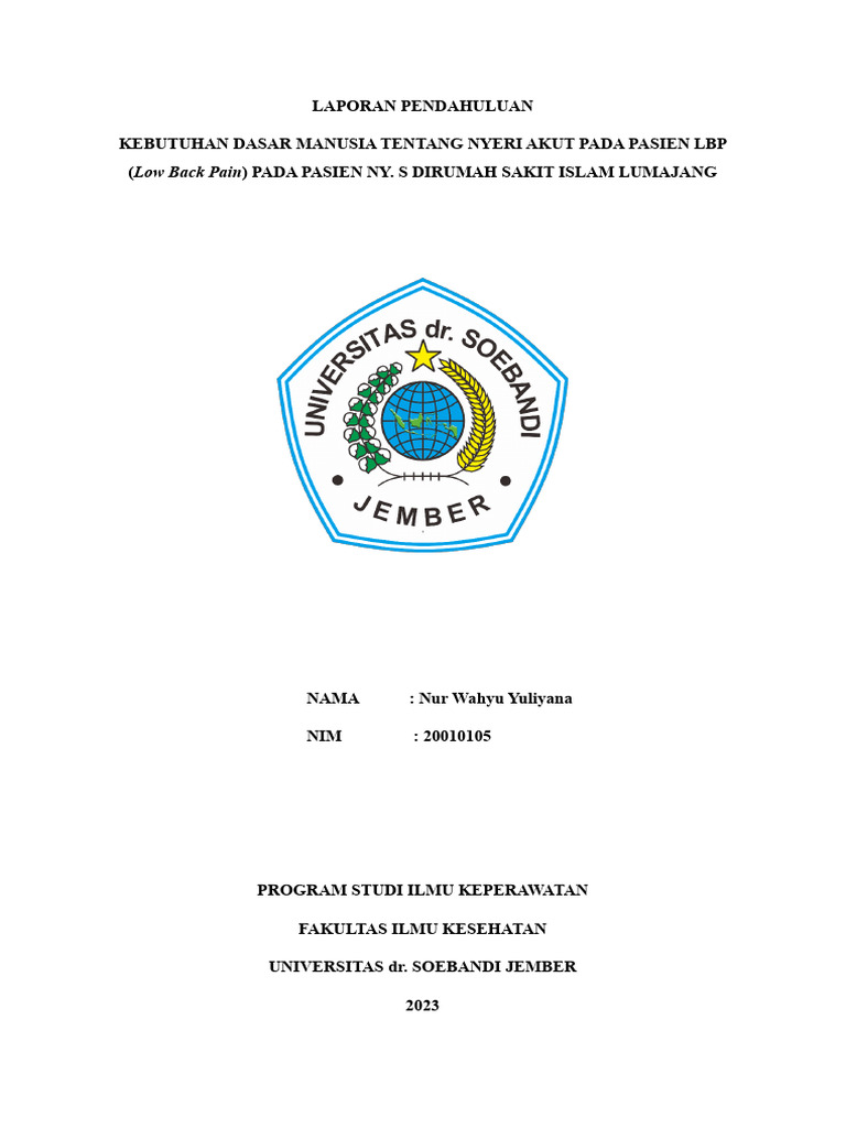 LP KDM Nyeri Akut - LBP 1 | PDF