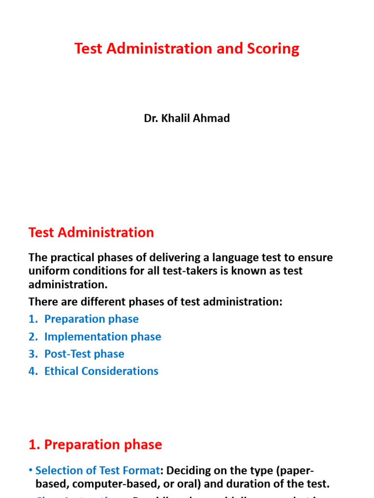 Test Administration and Scoring Guide | PDF | Evaluation Methods ...