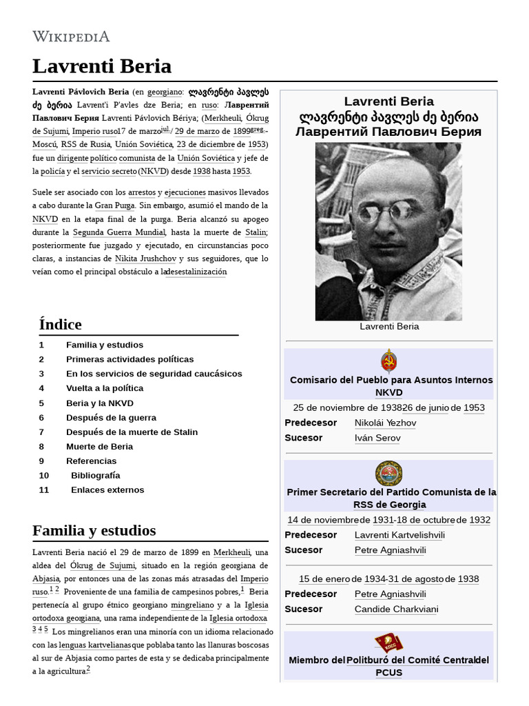 Lavrenti Beria | PDF | Nikita Khrushchev | Unión Soviética