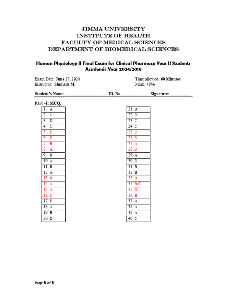 Key Answer Sheet | PDF