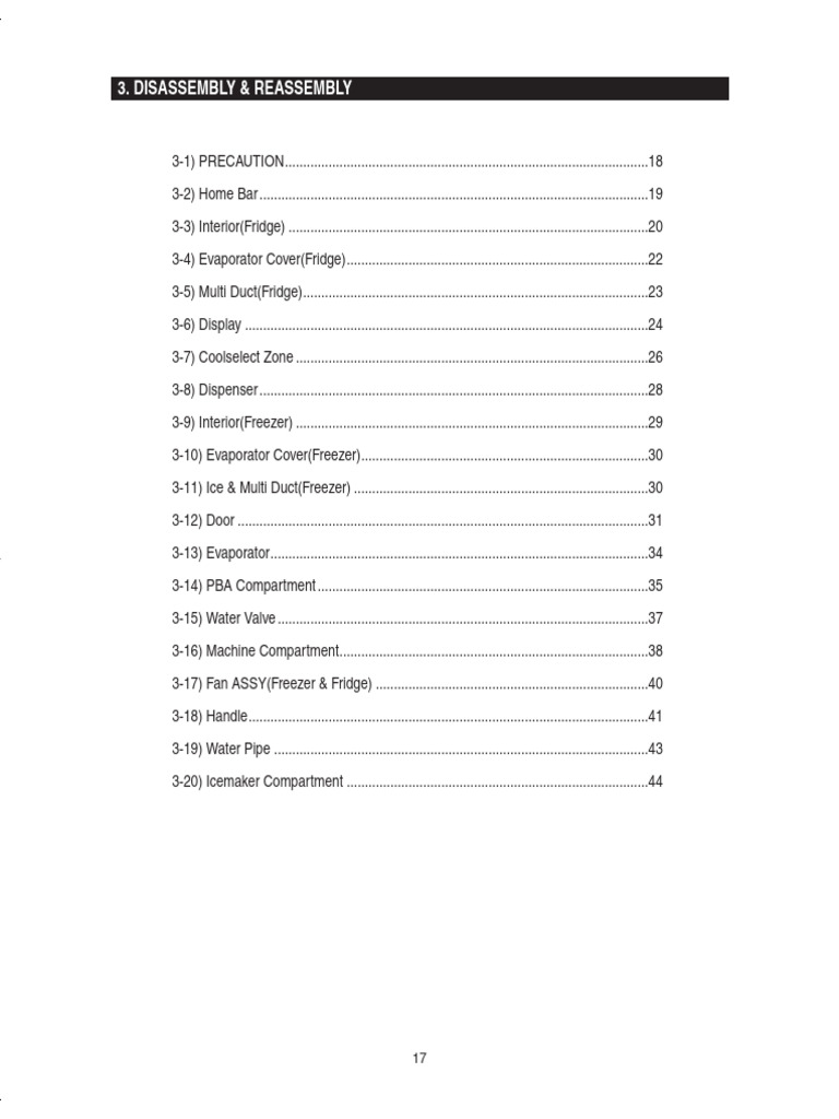 Disassembly Reassembly | PDF | Refrigerator | Equipment