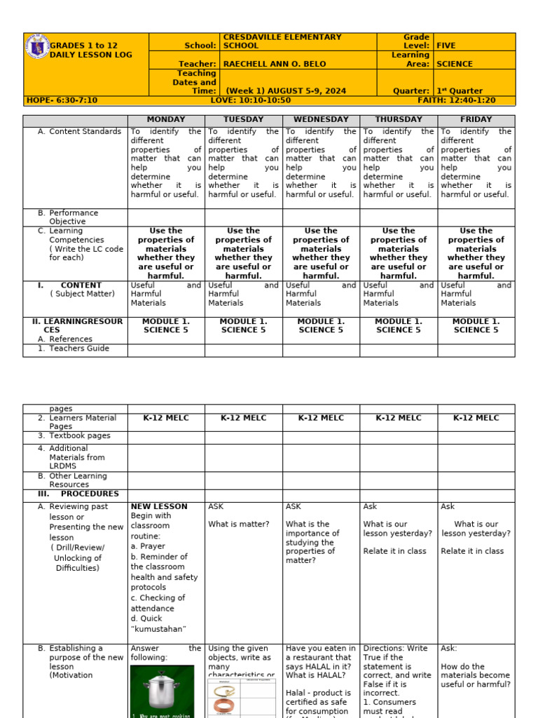 SCIENCE DLL W1Q1 | PDF | Toys | Plastic