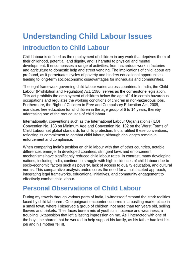 Understanding Child Labour Issues | PDF | Child Labour | International ...