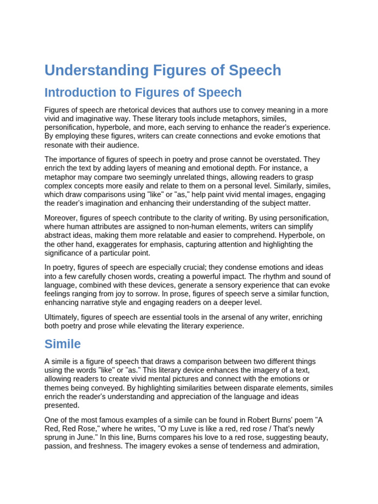 Understanding Figures of Speech | PDF | Metaphor | Poetry