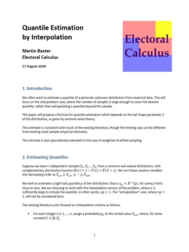 Pseph QuantileEstimation | PDF | Normal Distribution | Quantile