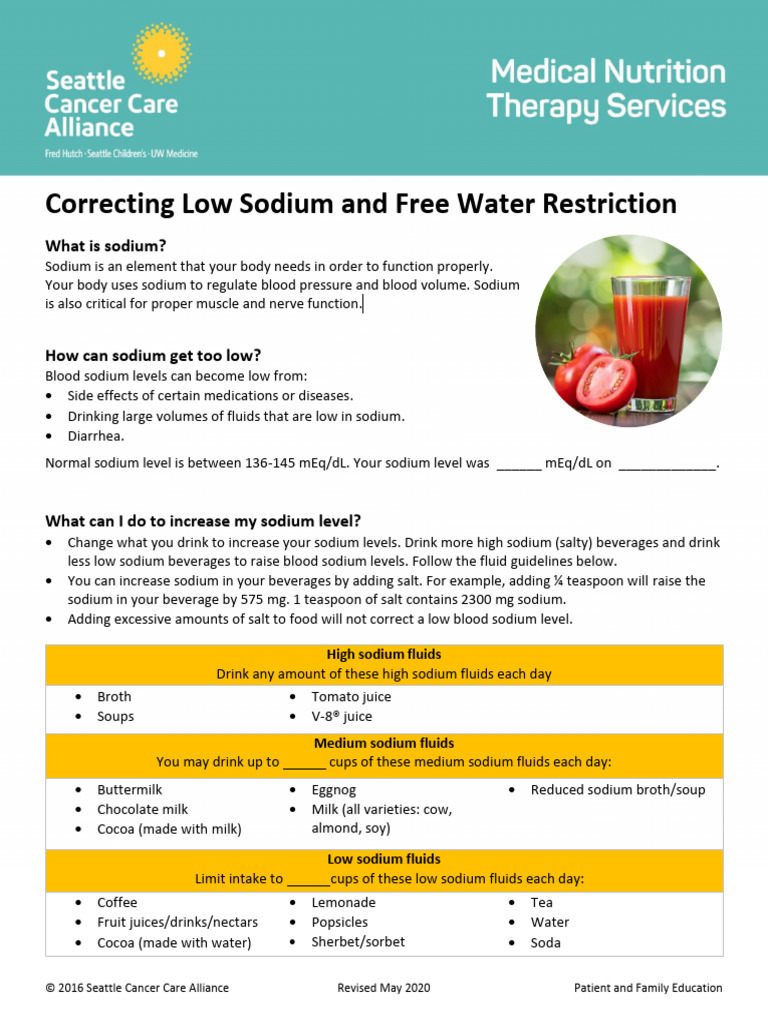 Correcting-Low-Sodium-Free-Water-Restriction-SCCA | PDF | Drink | Sodium