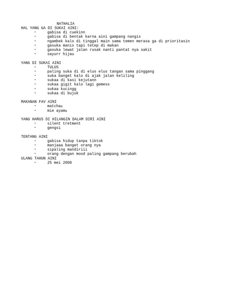 Preferensi dan Kepribadian Aini | PDF