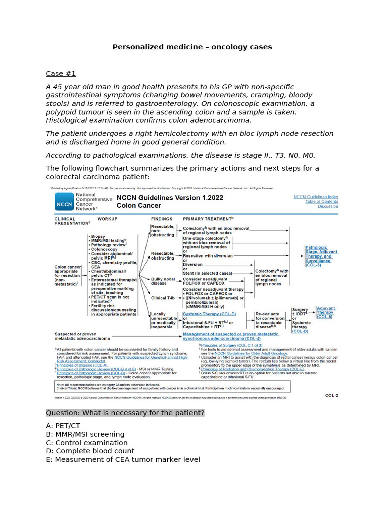 Personalized Oncology Case Studies | PDF