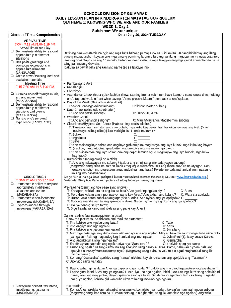 K DLP Q1 Wk1 D2 | PDF