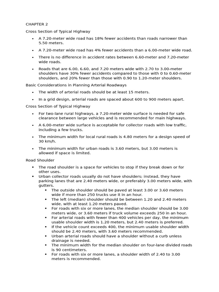 Chapter 2 Summary | PDF | Road | Lane