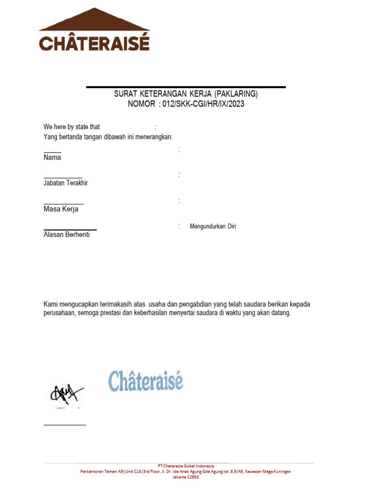 Paklaring - Randi N | PDF