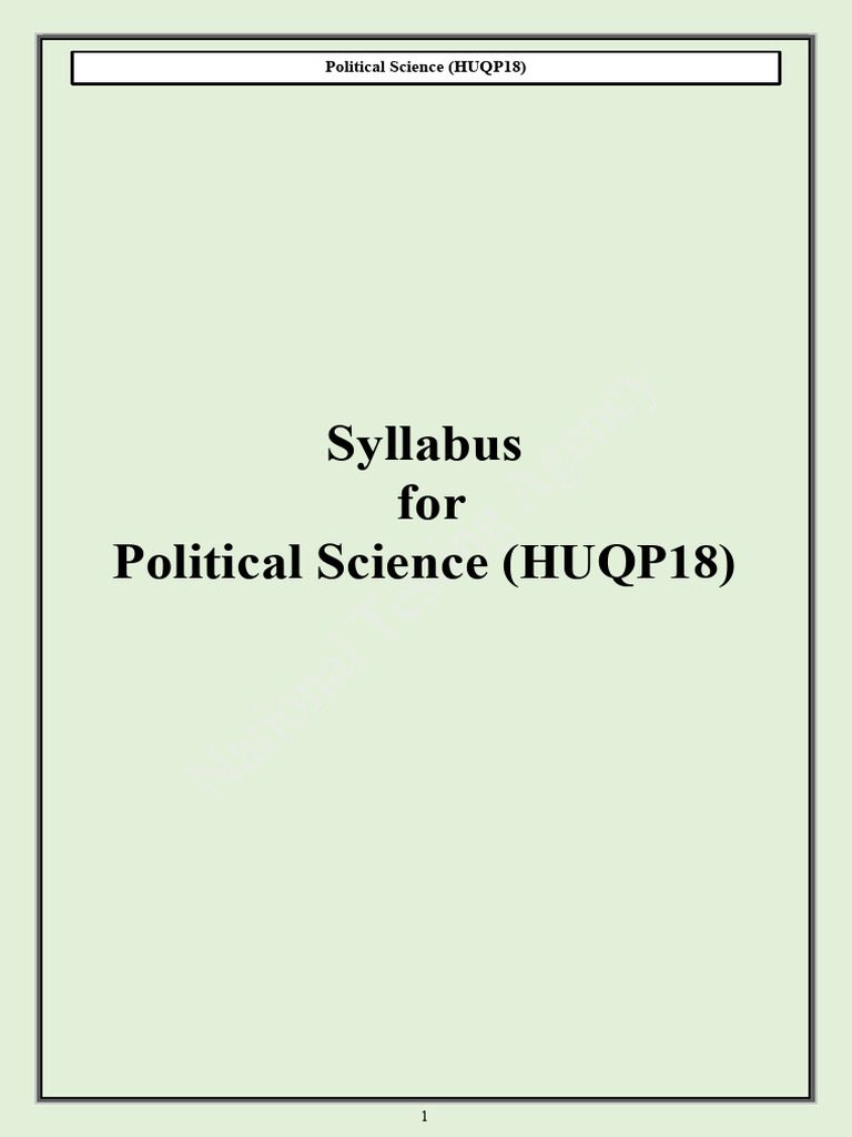 Political Science (HUQP18) | PDF
