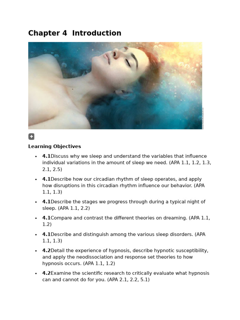 Chapter 4 Read | PDF | Sleep | Rapid Eye Movement Sleep