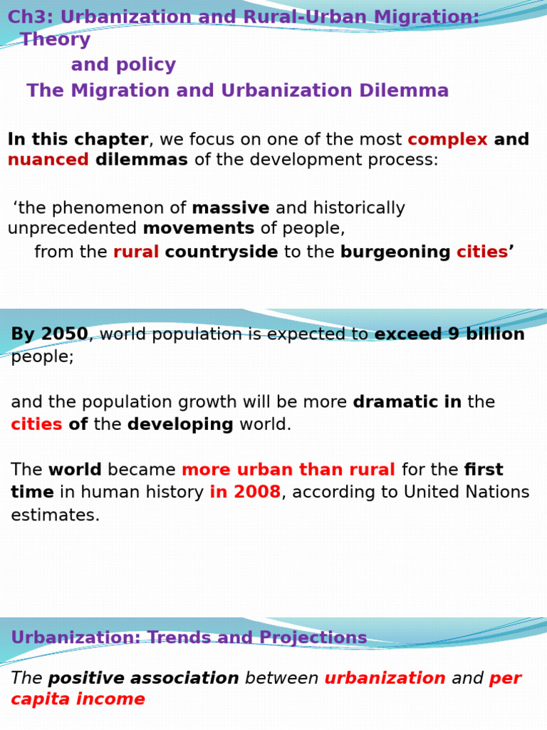 Devt Econ II PPt 3.1. | PDF | Labour Economics | Urbanization