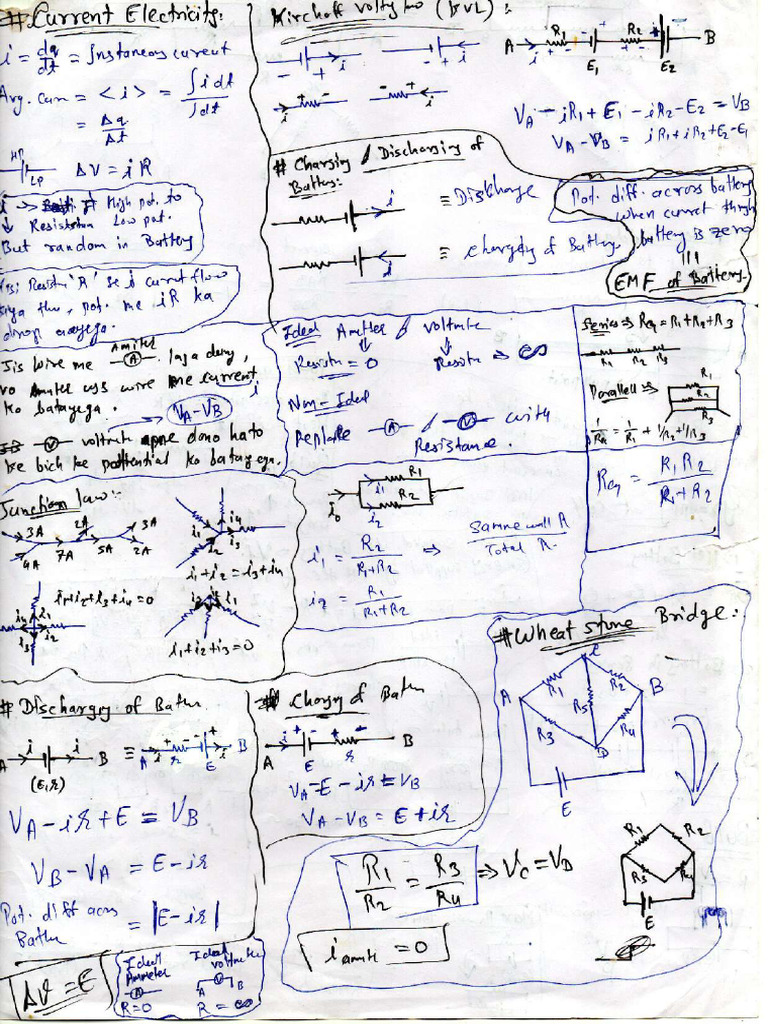 Current Electricity Short Notes | PDF
