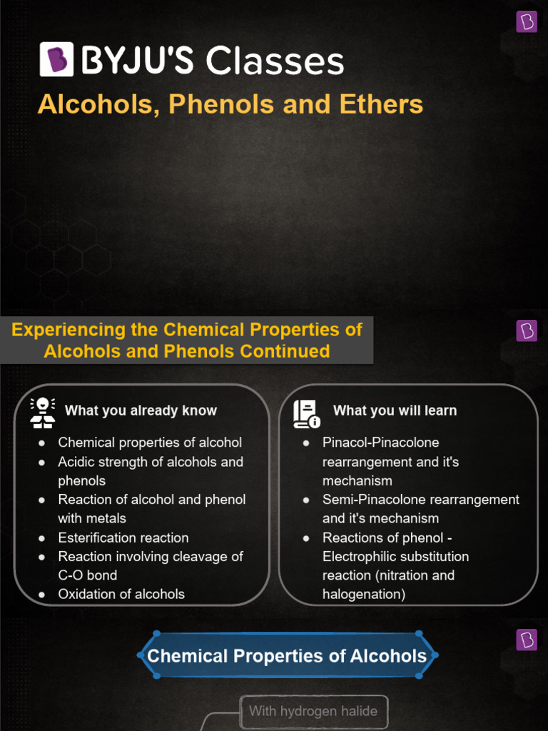Experiencing The Chemical Properties of Alcohols and Phenols Continued ...