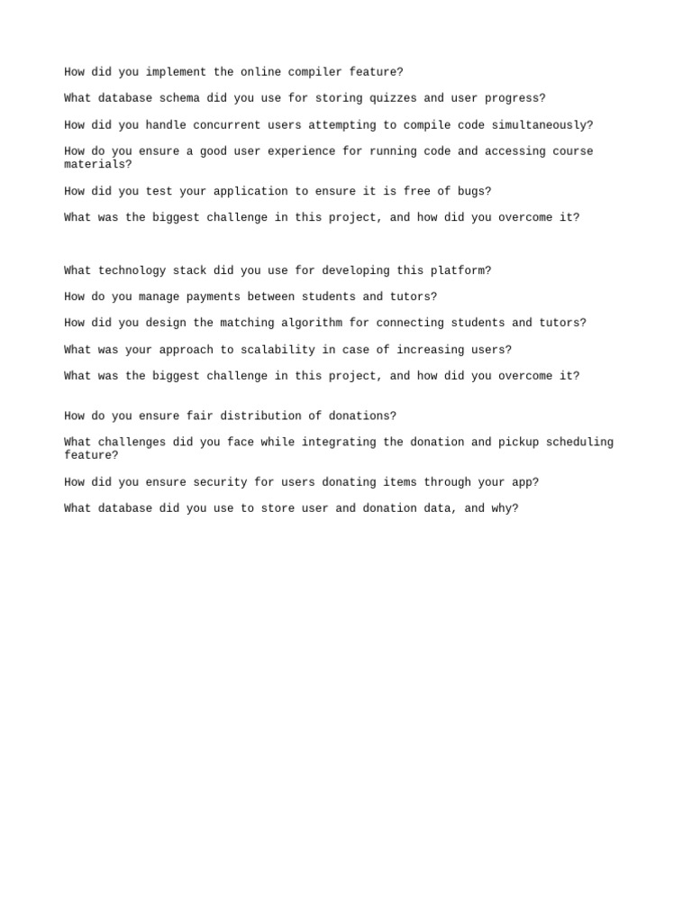 Potential Viva Questions-Final FYP-II | PDF