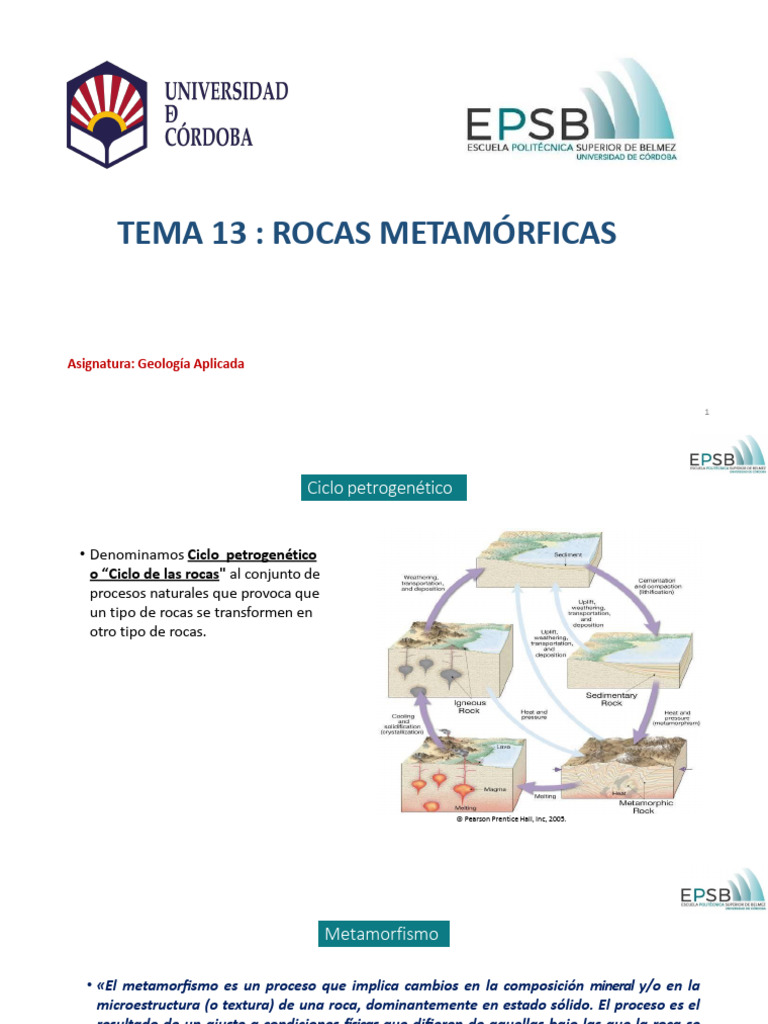 Proceso y Tipos de Rocas Metamórficas | PDF | Roca (geología) | Minerales