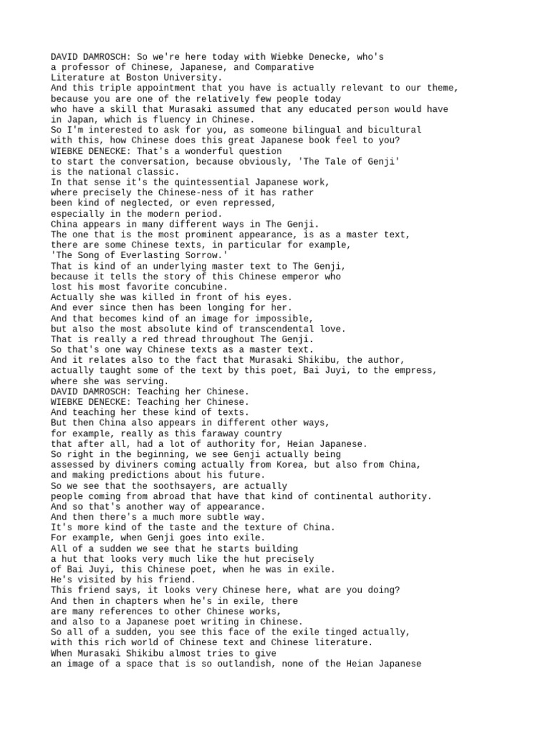 WLX 5-6 INT Wiebke&David v2 - Edxmstr-En | PDF | The Tale Of Genji | Poetry