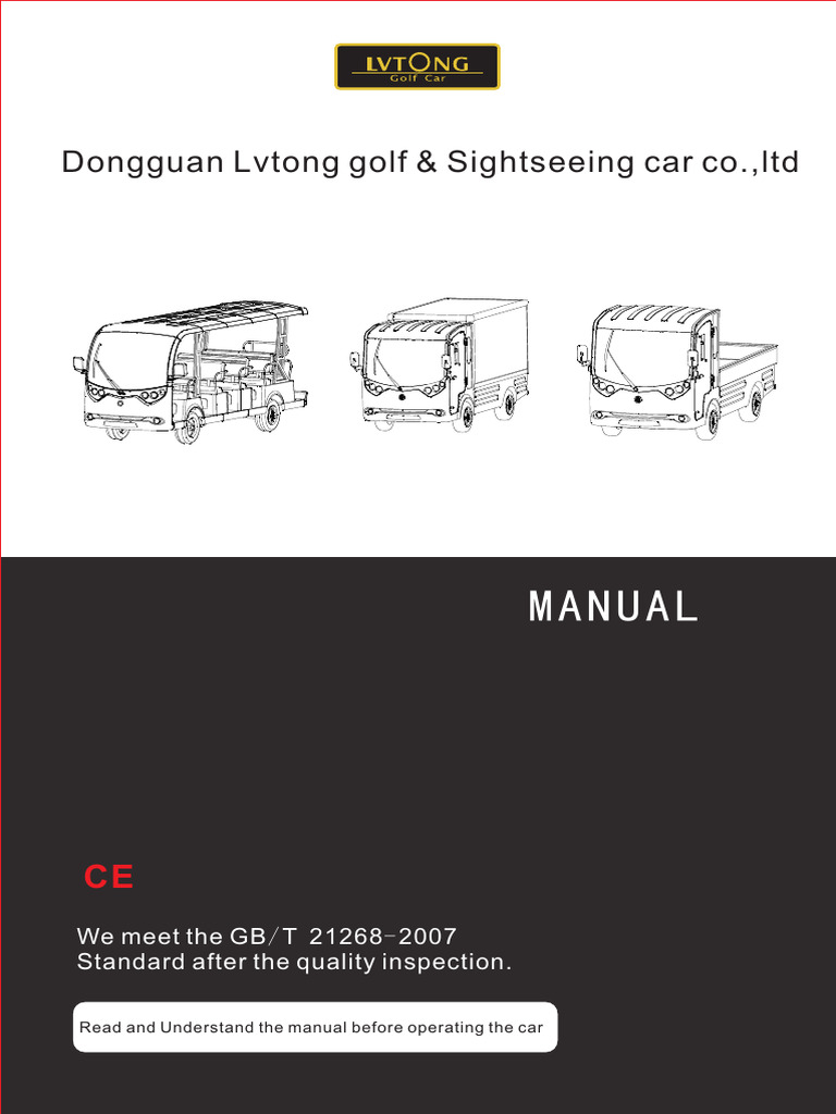 Lvtong Golf Car Operation Manual | PDF | Battery Charger | Car
