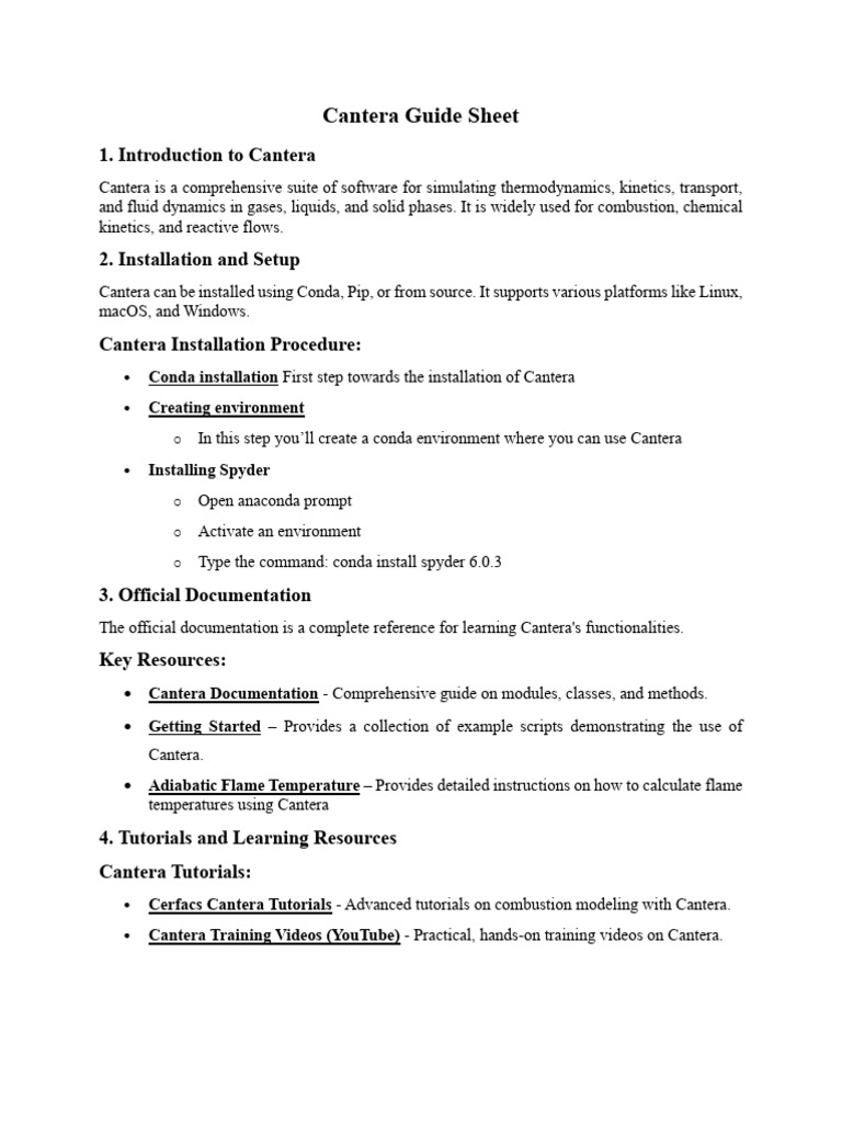 Cantera Guide Sheet | PDF