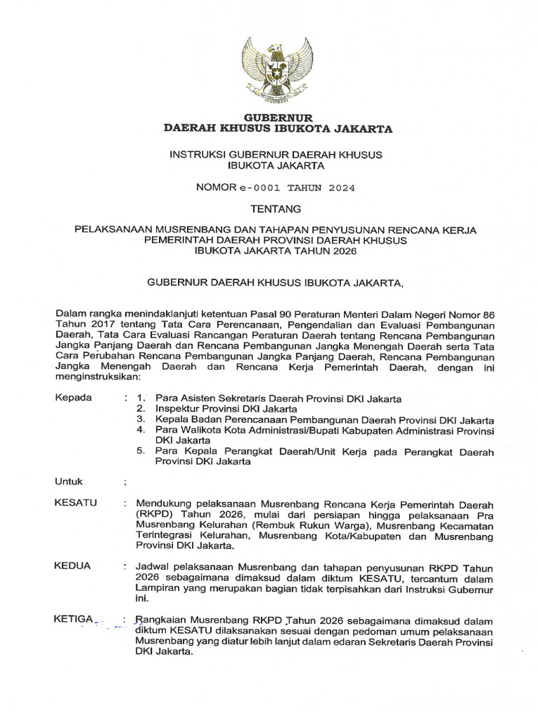 INGUB Pelaksanaan Musrenbang Dan Tahapan Penyusunan RKPD 202 | PDF