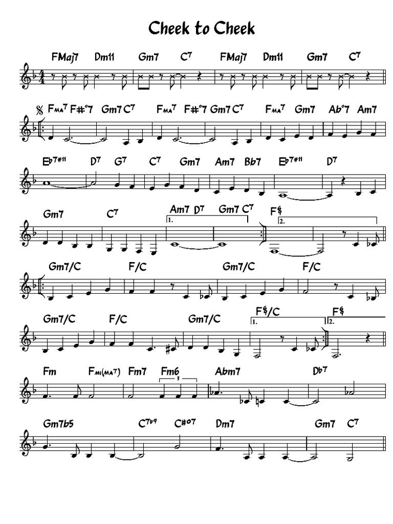 Cheek To Cheek - Ella Fitzgerald & Louis Armstrong | PDF