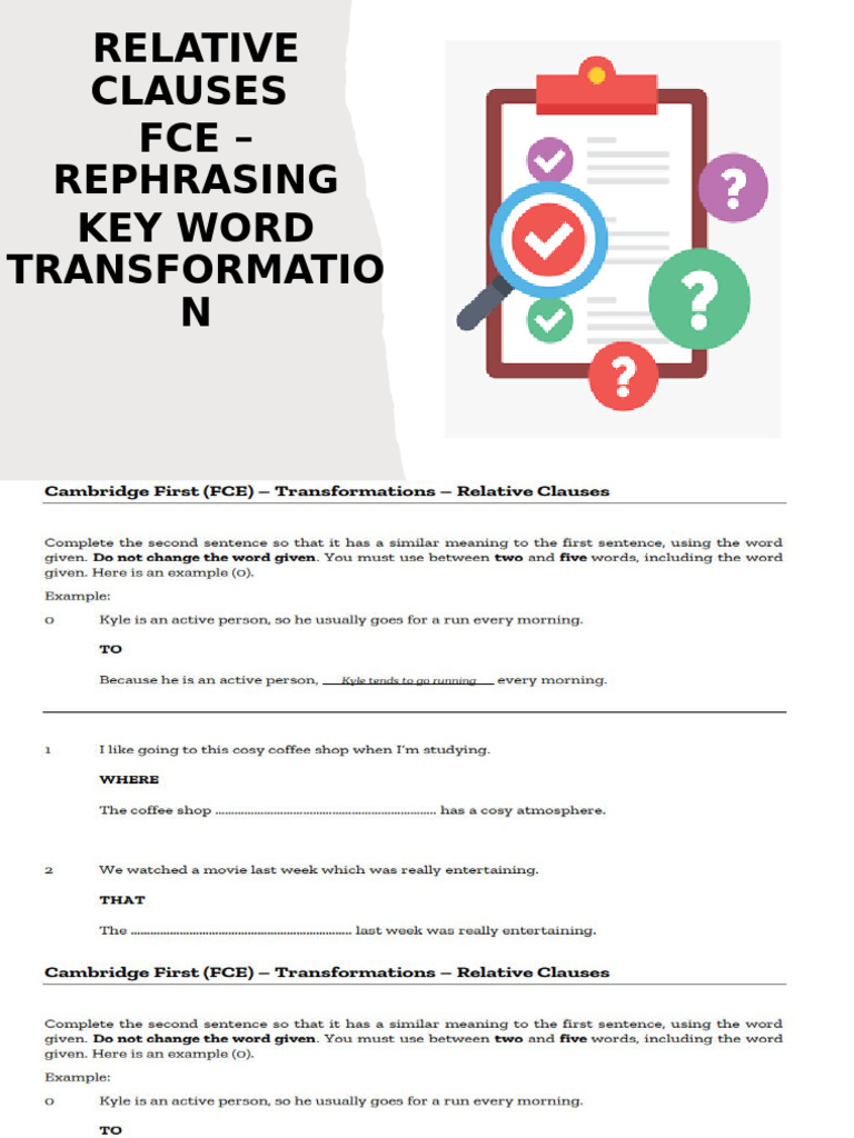 Relative Clauses Fce KWT | PDF