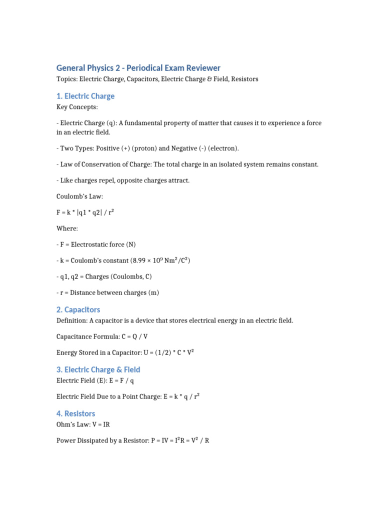 Physics Exam Prep Guide | PDF