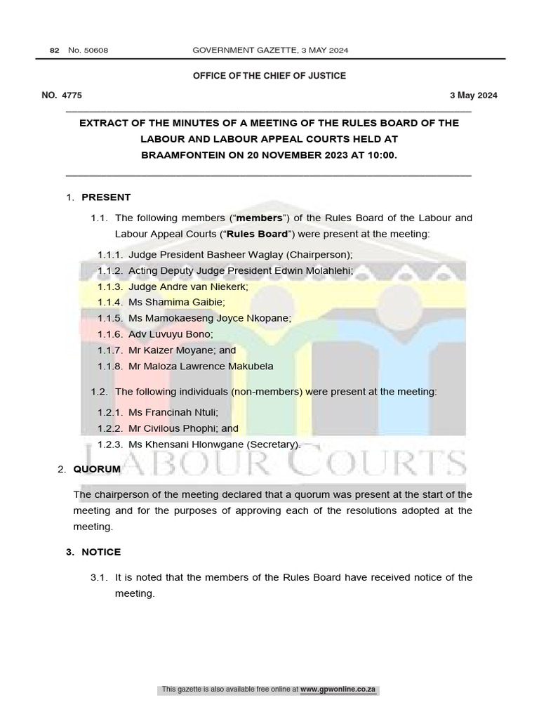 New Labour Court Rules Adopted | PDF | Appeal | Judgment (Law)