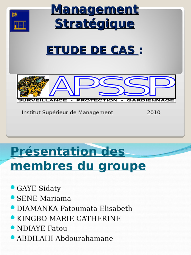 Etude de cas APSSP pp | PDF | Business | Sécurité