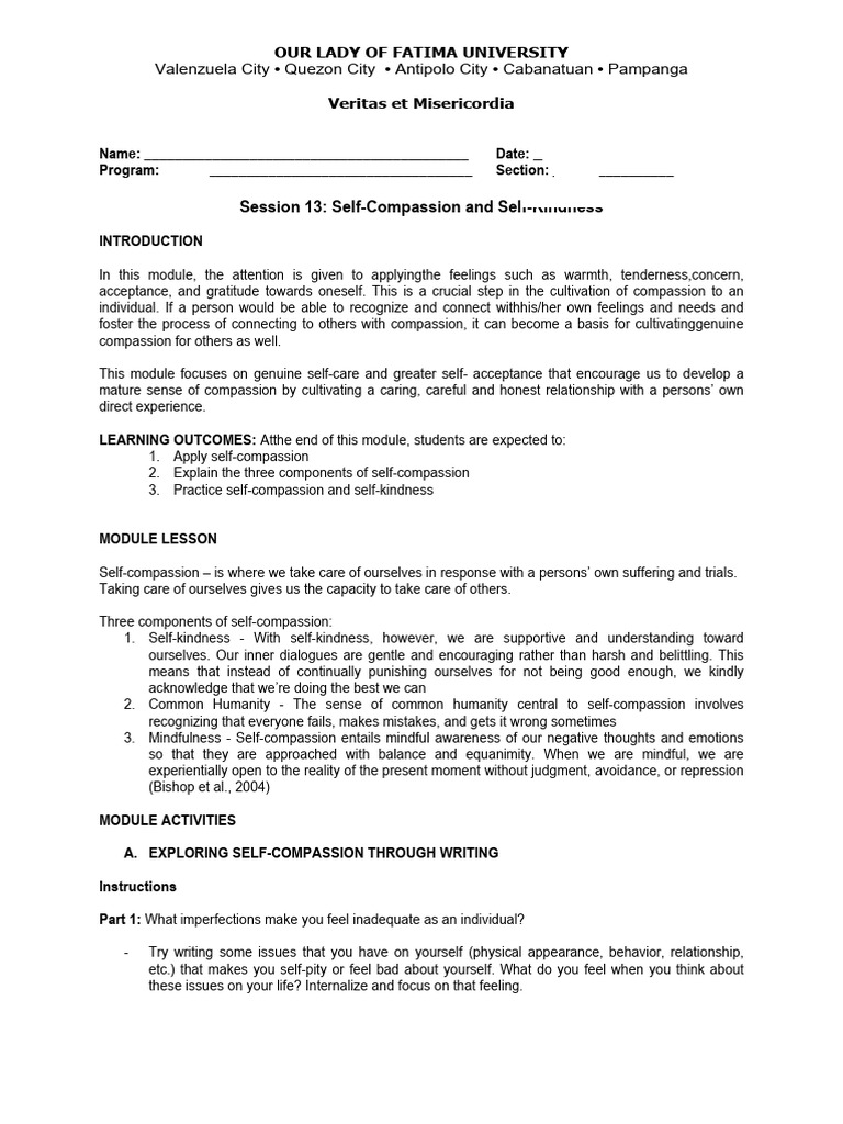 Session 13 - Self-Compassion and Self-Kindness - Final - 756280045 ...