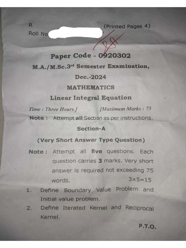 Linear Integral Equation | PDF